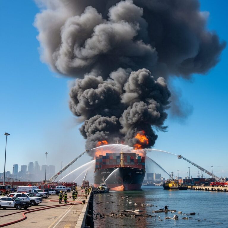 ONE Henry Hudson火災の全貌：LA港緊急事態と隠された背景を徹底解説 - NowBuzz